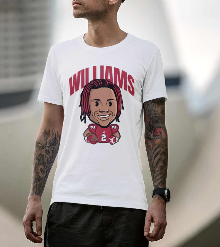 Williams Alabama Crimson Tide Caricature Football Player T-Shirt