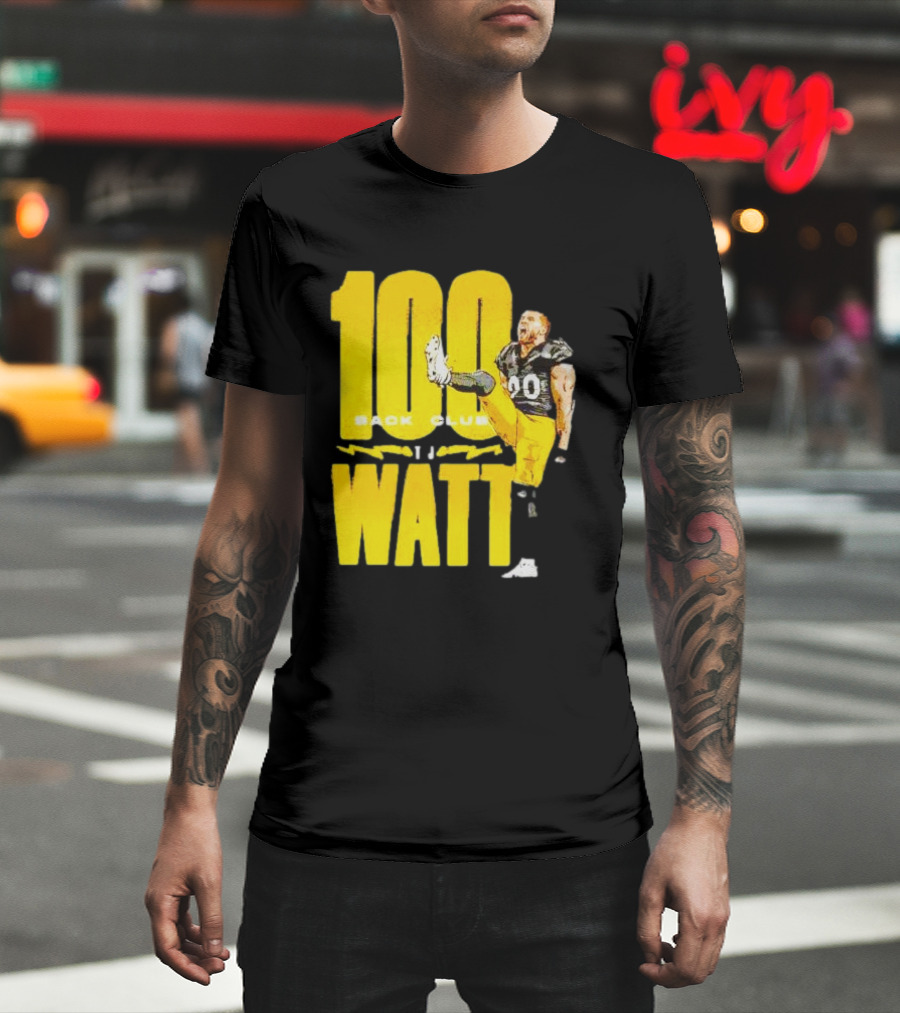 100 Sack Club Pittsburgh Steelers TJ Watt T-Shirt