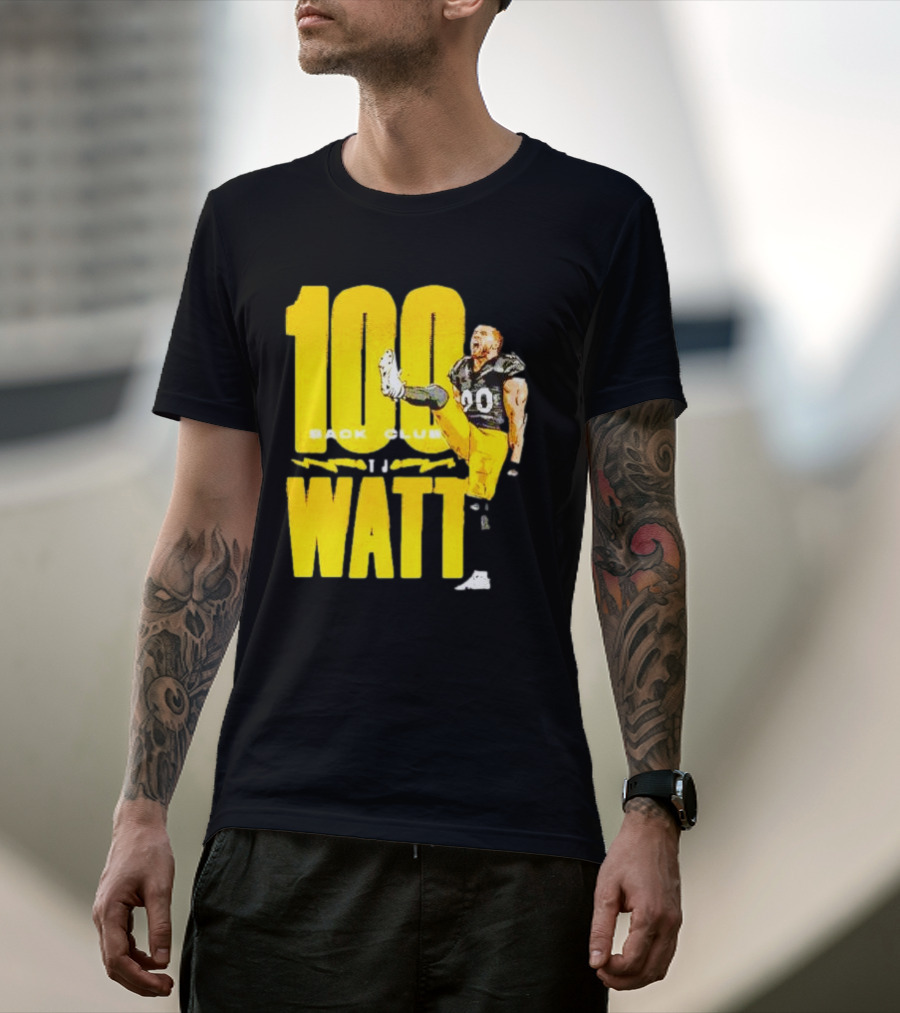 100 Sack Club Pittsburgh Steelers TJ Watt T-Shirt