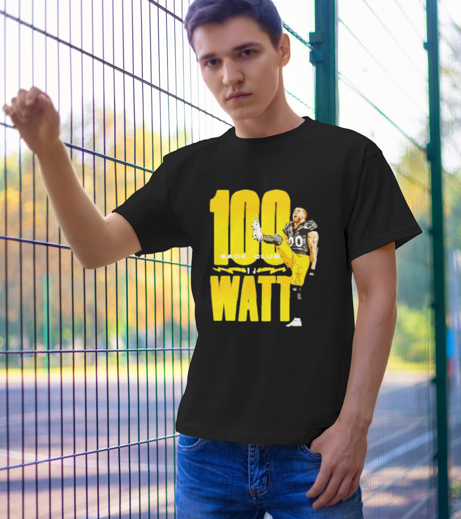 100 Sack Club Pittsburgh Steelers TJ Watt T-Shirt