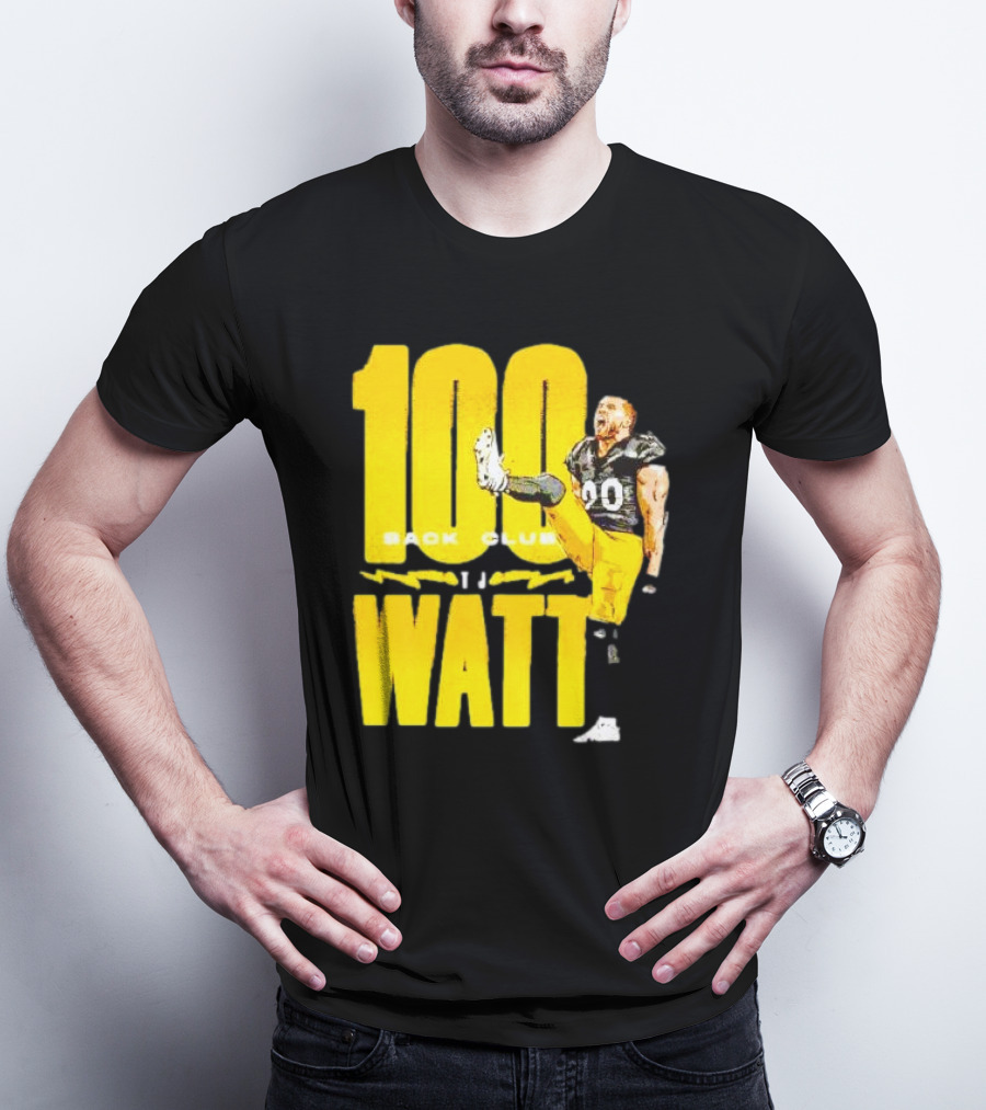 100 Sack Club Pittsburgh Steelers TJ Watt T-Shirt