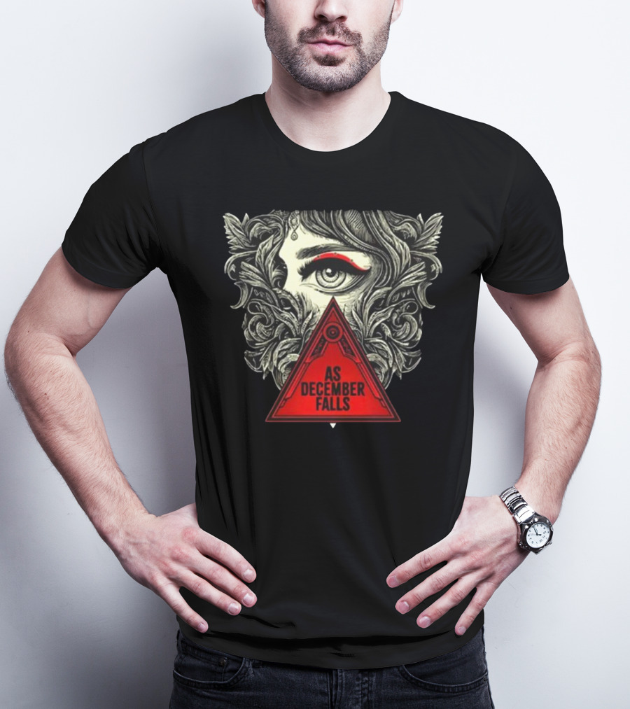 As December Falls Triangle Eye Art Illuminated Leaf T-Shirt