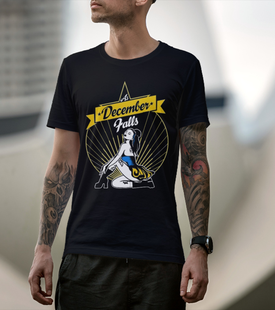 As December Falls Retro Pin-Up Girl T-Shirt