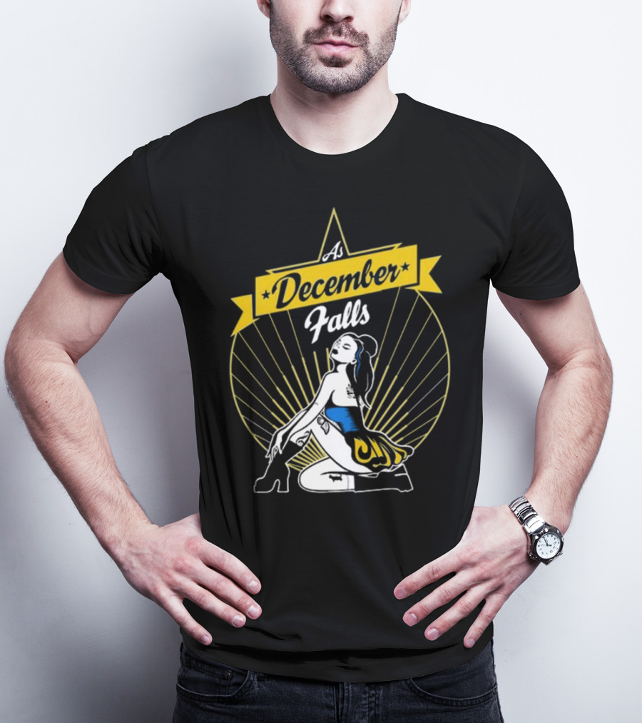 As December Falls Retro Pin-Up Girl T-Shirt