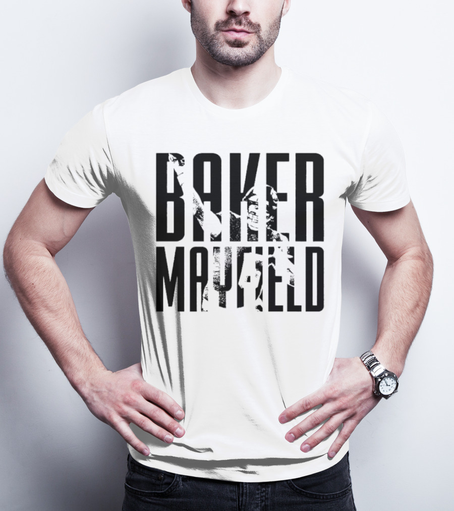Baker Mayfield Tampa Bay Buccaneers Black And White Overlay T-Shirt