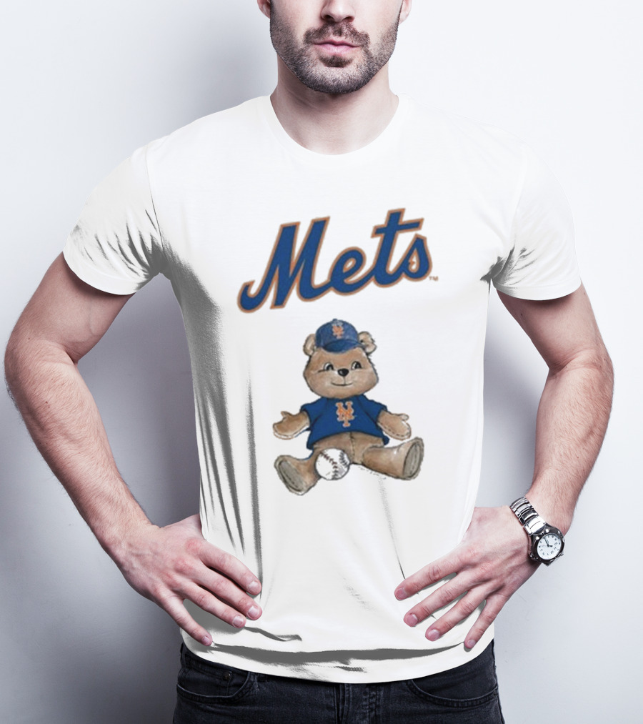 Mets Bear With Cap And Ball T-Shirt