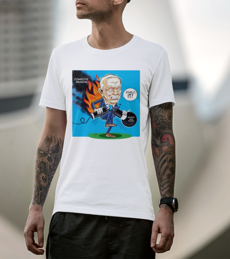 COWBOYS' SEASON FIXED IT SPORTS TALK RADIO CARTOON T-Shirt