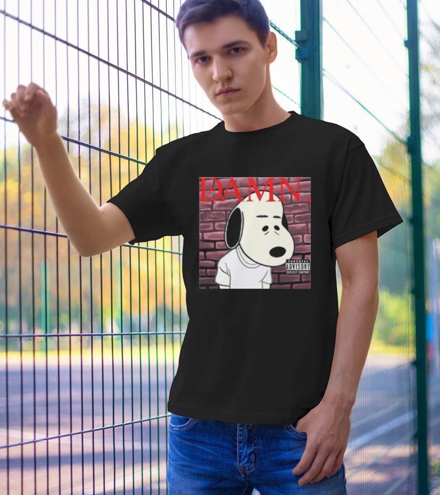 Damn. Snoopy Parental Advisory Brick Wall T-Shirt