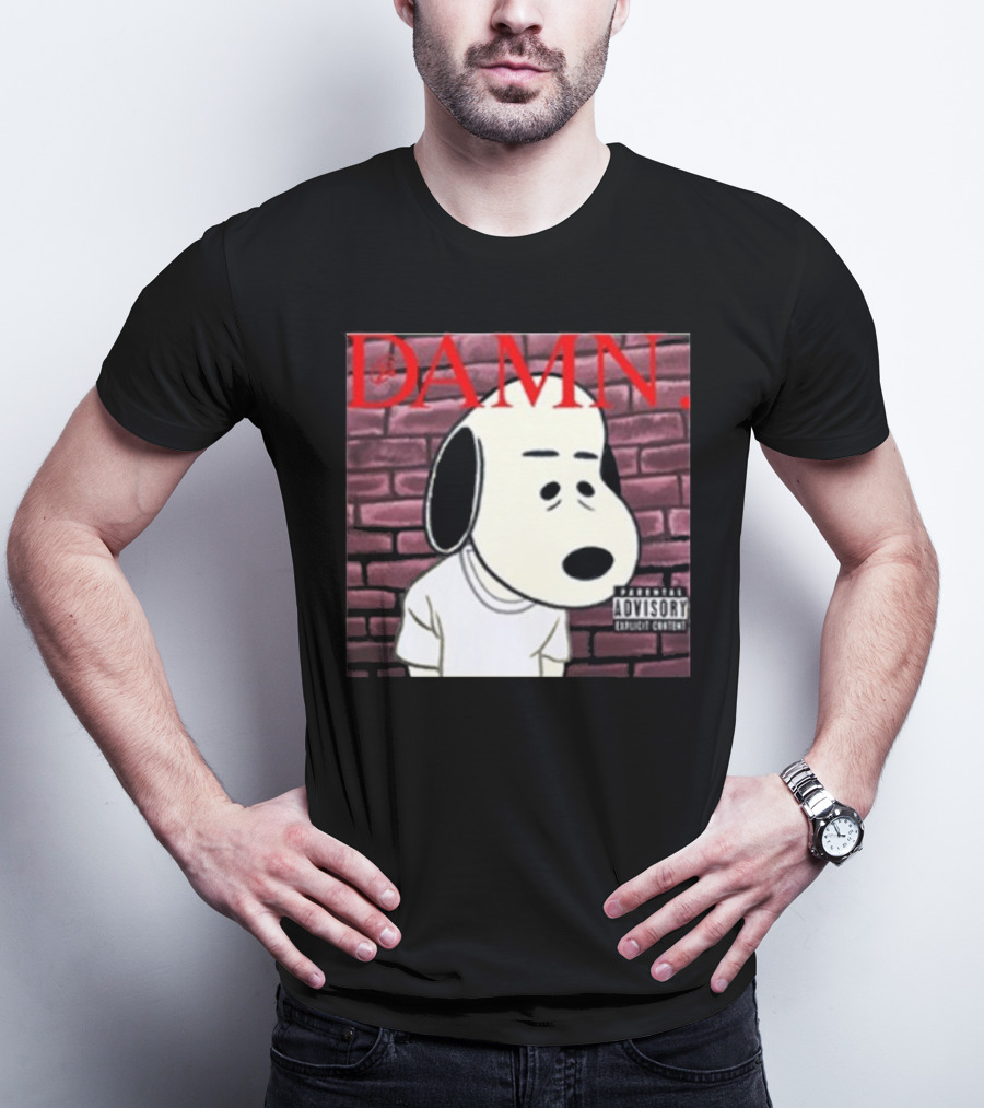 Damn. Snoopy Parental Advisory Brick Wall T-Shirt