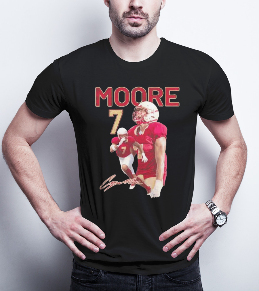 Cazeem Moore 7 Elon Phoenix Player Signature Football Jersey T-Shirt