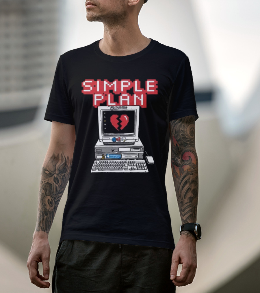 Simple Plan Myspace Throwback Broken Heart Computer T-Shirt