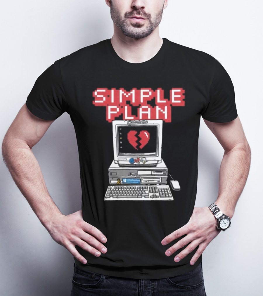 Simple Plan Myspace Throwback Broken Heart Computer T-Shirt