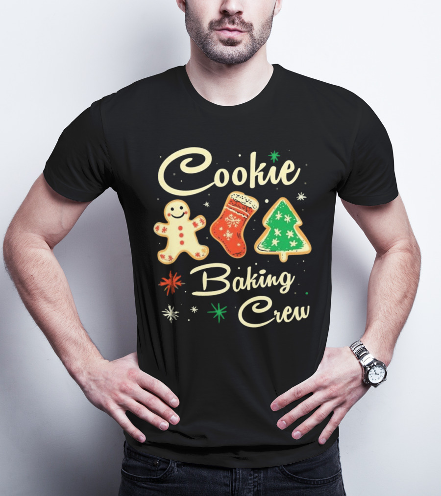 Cookie Baking Crew Christmas Gingerbread Stocking Tree Cookies T-Shirt