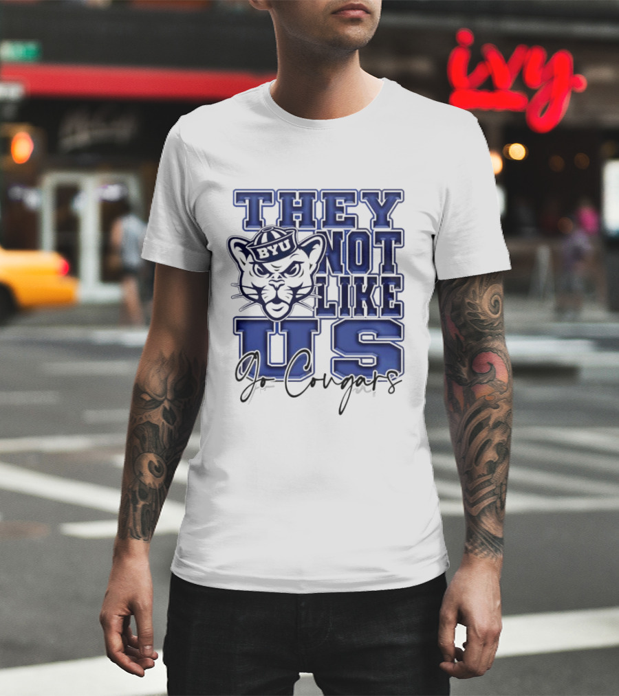 BYU Cougars They Not Like Us Go Cougars T-Shirt