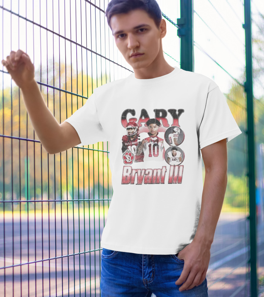 Gary Bryant III South Dakota Coyotes 10 Red And White Retro Football T-Shirt