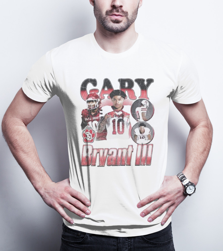 Gary Bryant III South Dakota Coyotes 10 Red And White Retro Football T-Shirt