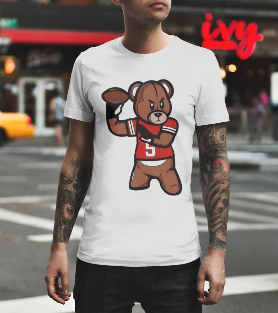 Louisville Teddy Bear Football Player Cartoon T-Shirt
