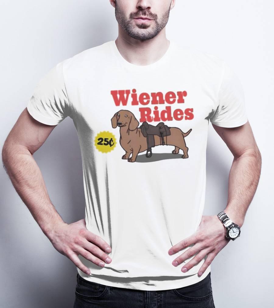 Wiener Rides 25C Dachshund With Saddle T-Shirt