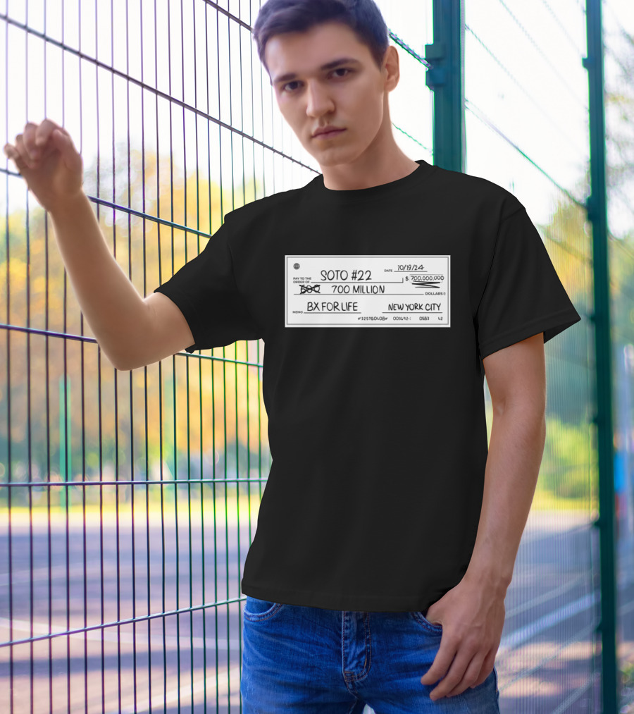 Whatever He Wants Soto #22 700 Million BX For Life New York City Check T-Shirt