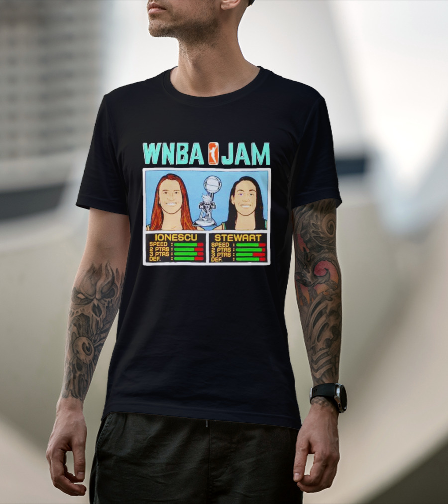 WNBA Jam New York Liberty Ionescu Stewart Player Stats T-Shirt