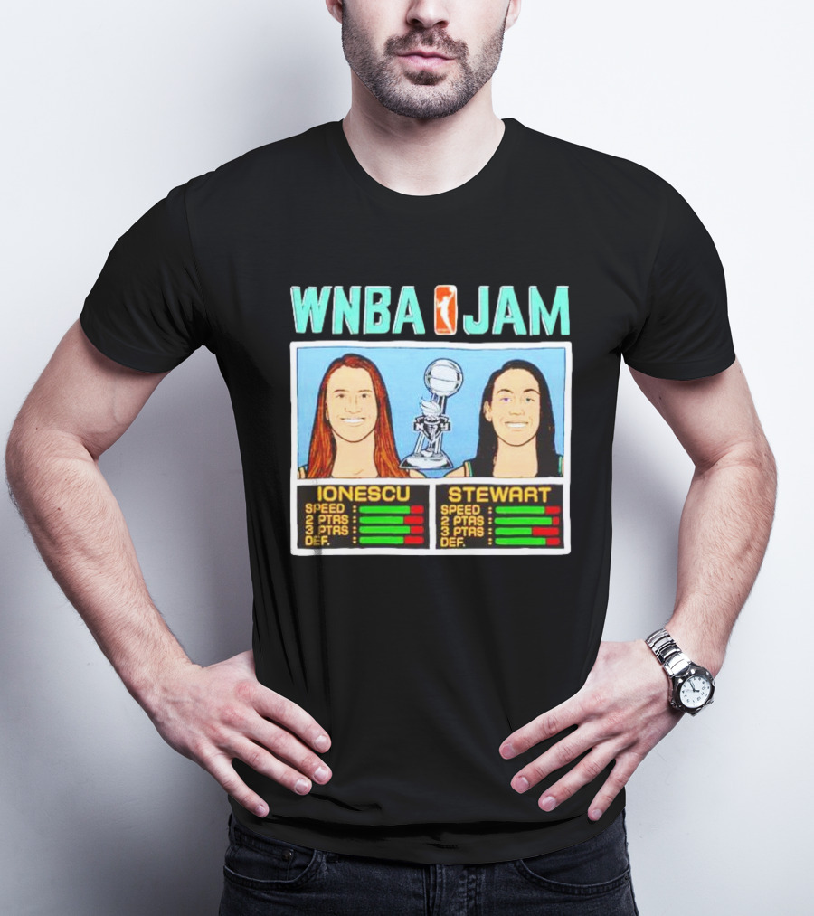 WNBA Jam New York Liberty Ionescu Stewart Player Stats T-Shirt