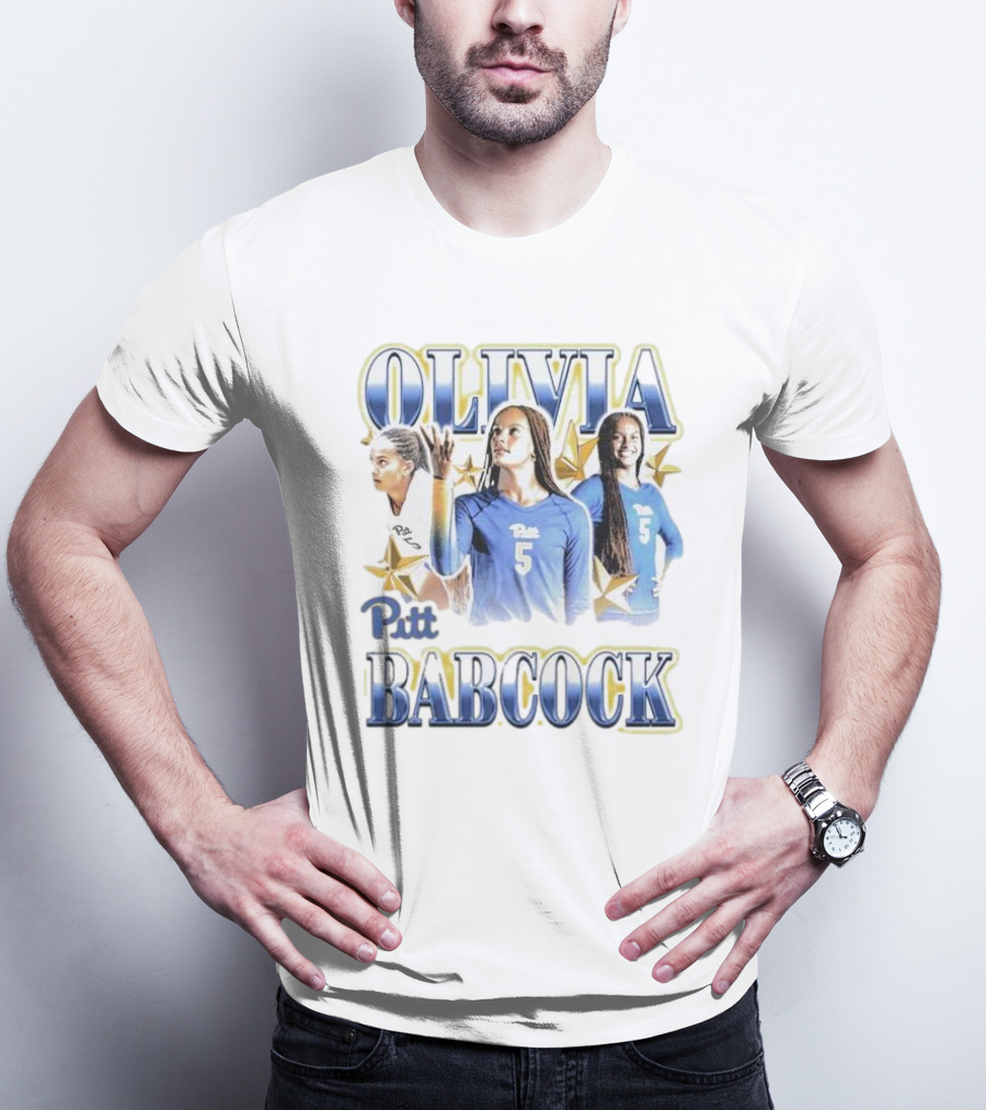 Olivia Babcock Pitt Panthers Volleyball Number 5 Collage Vintage T-Shirt