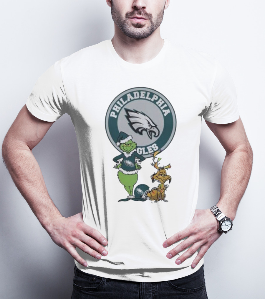 Philadelphia Eagles Grinch Max Merry Christmas T-Shirt