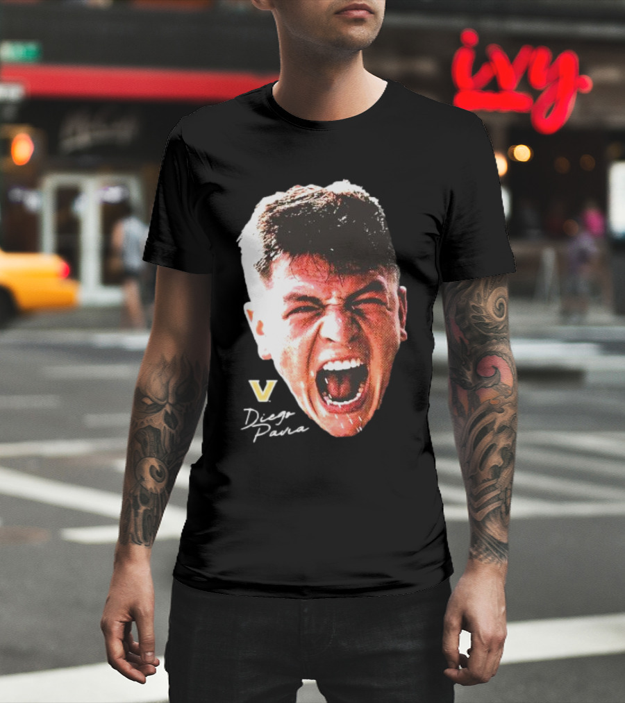 Diego Pavia Vanderbilt Commodores Signature Swag Head T-Shirt