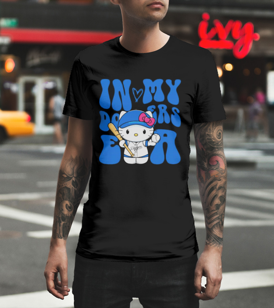 In My Dodgers Era Hello Kitty Baseball T-Shirt