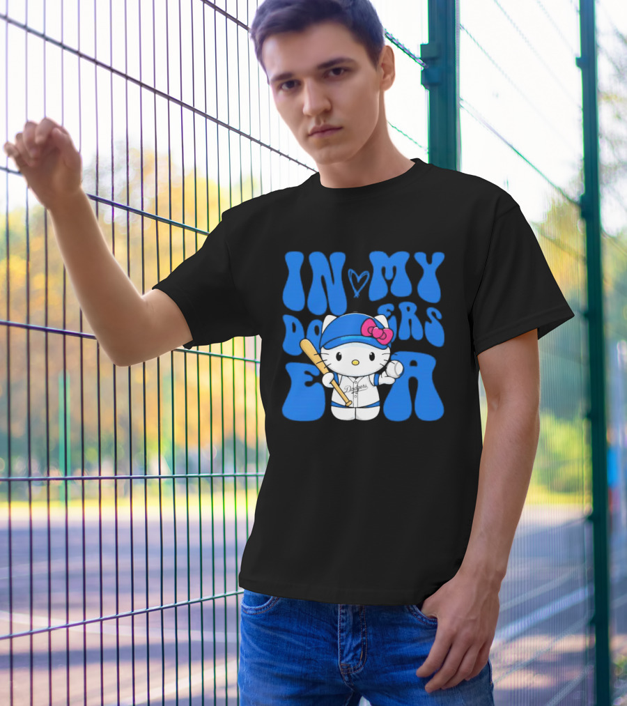 In My Dodgers Era Hello Kitty Baseball T-Shirt