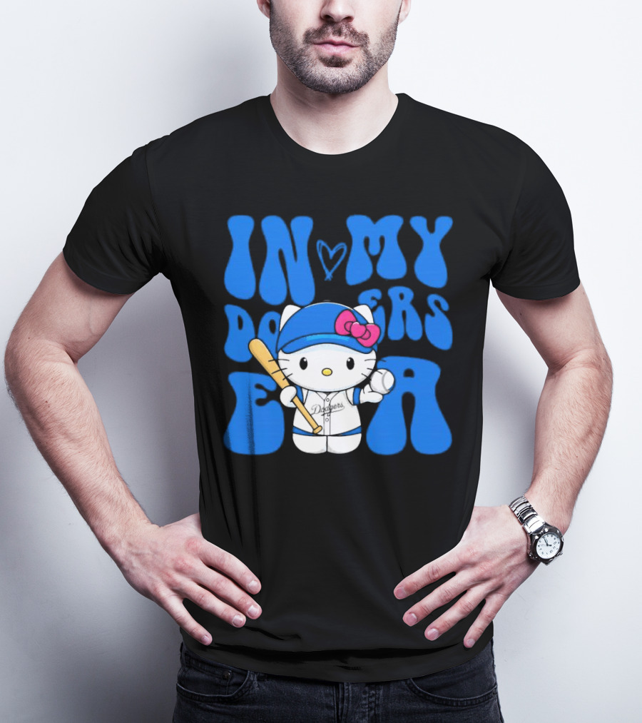 In My Dodgers Era Hello Kitty Baseball T-Shirt