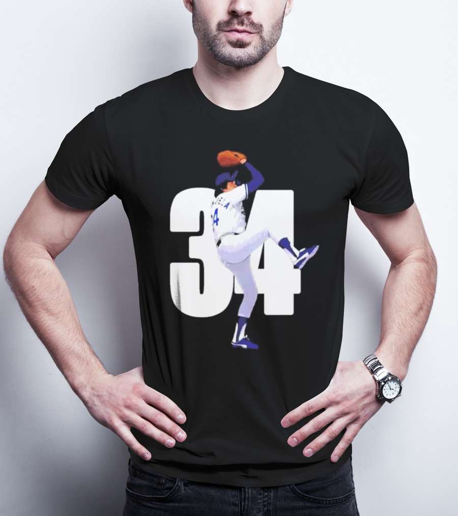 34 Fernando Valenzuela Pitcher Los Angeles Dodgers T-Shirt