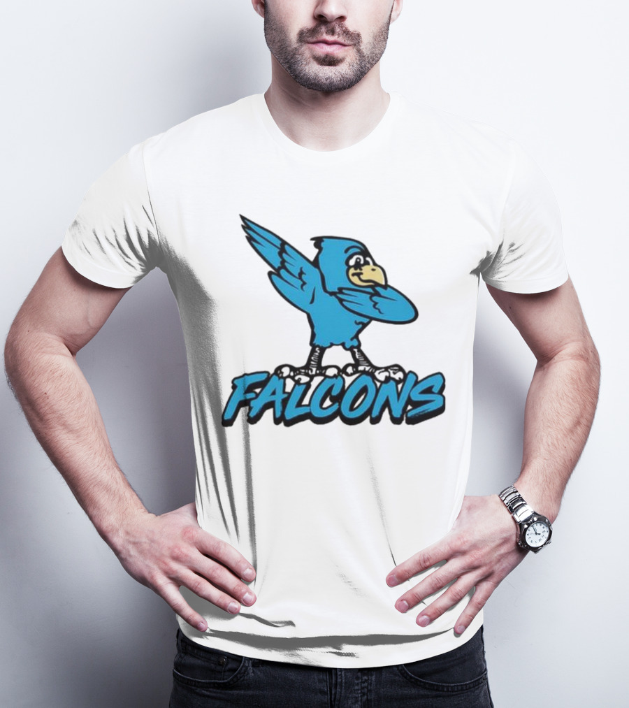 Ft Wright Falcons Mascot Dab Pose With Falcons Text T-Shirt