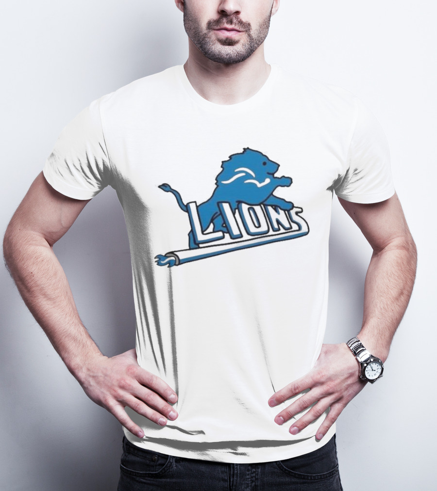 NFL X NBA Lions Pistons Logo Mashup T-Shirt
