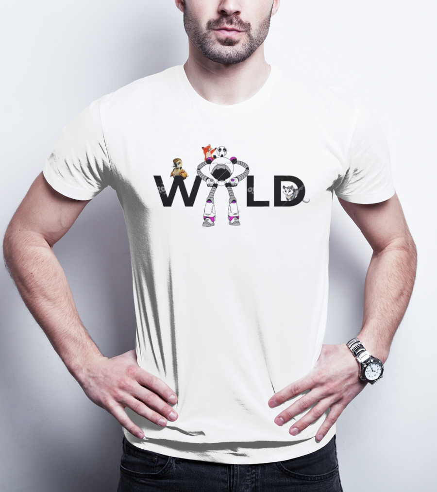Wild Robot Owl Fox Cat Cartoon T-Shirt
