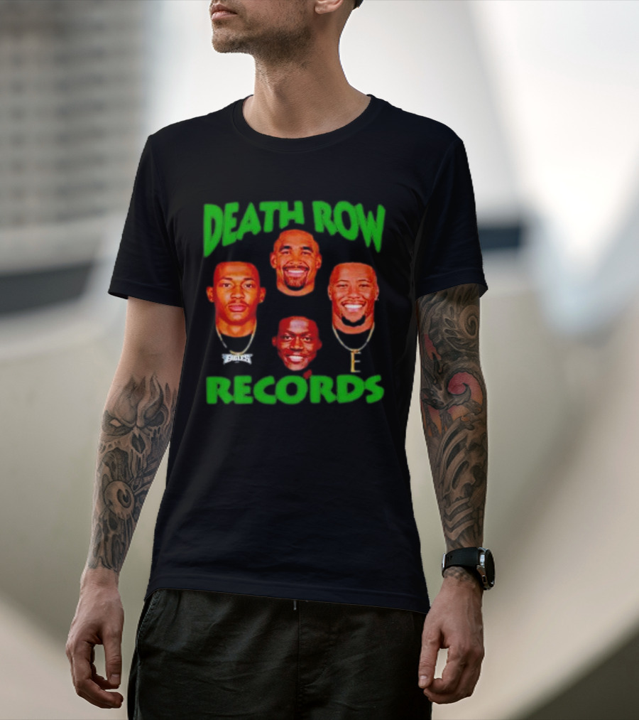 Philadelphia Eagles Death Row Records AJ Brown Jalen Hurts Devonta Smith Saquon Barkley T-Shirt