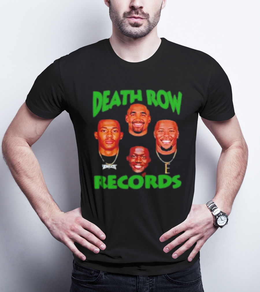 Philadelphia Eagles Death Row Records AJ Brown Jalen Hurts Devonta Smith Saquon Barkley T-Shirt