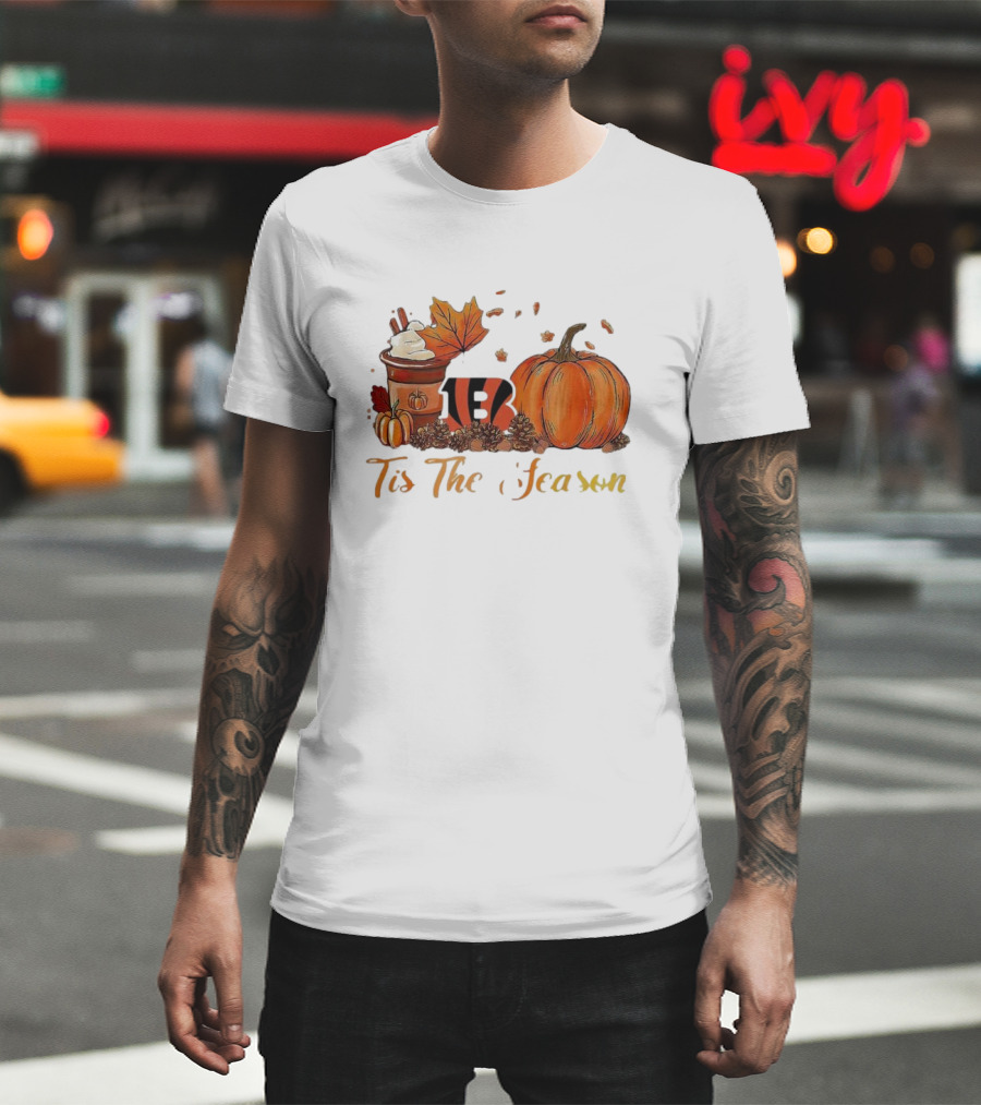 Cincinnati Bengals Tis The Season Pumpkin Latte Autumn T-Shirt