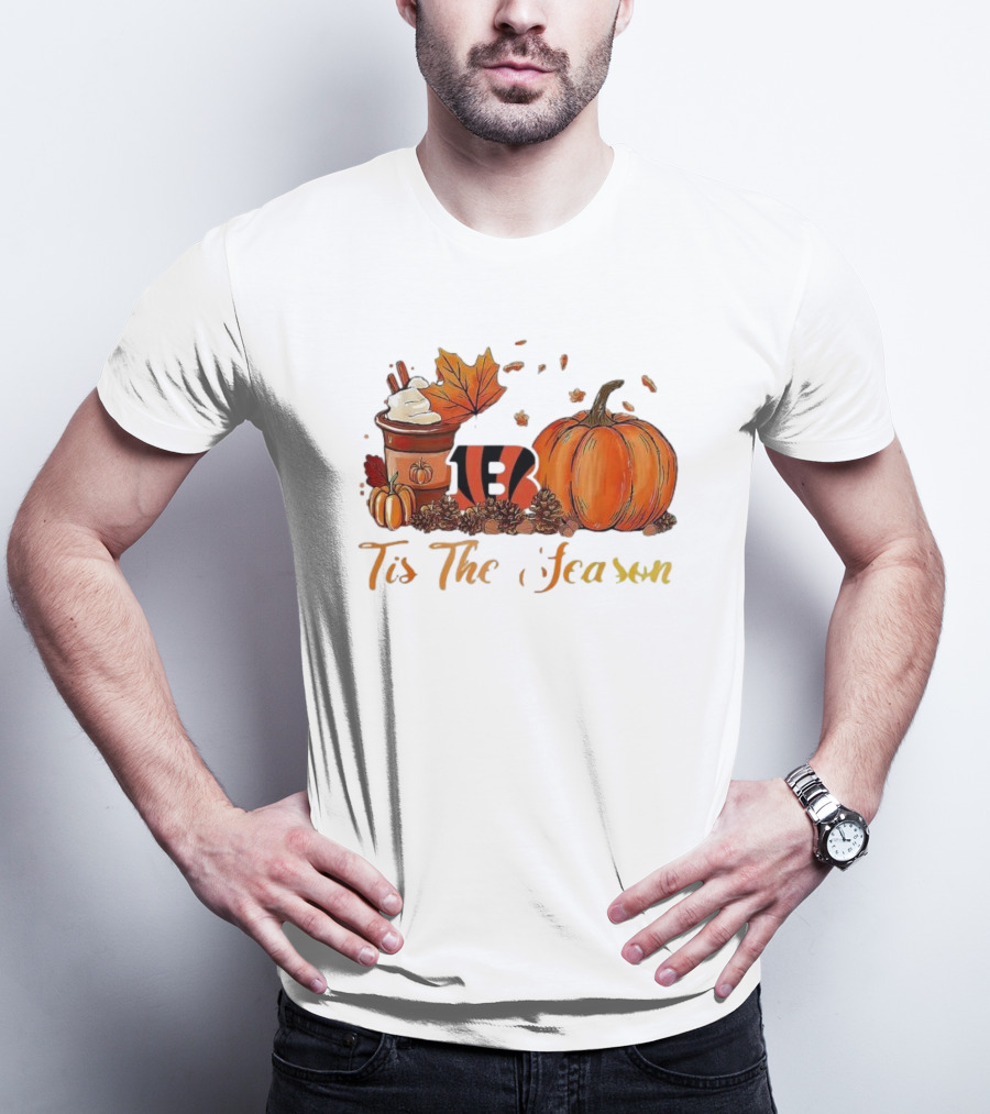 Cincinnati Bengals Tis The Season Pumpkin Latte Autumn T-Shirt