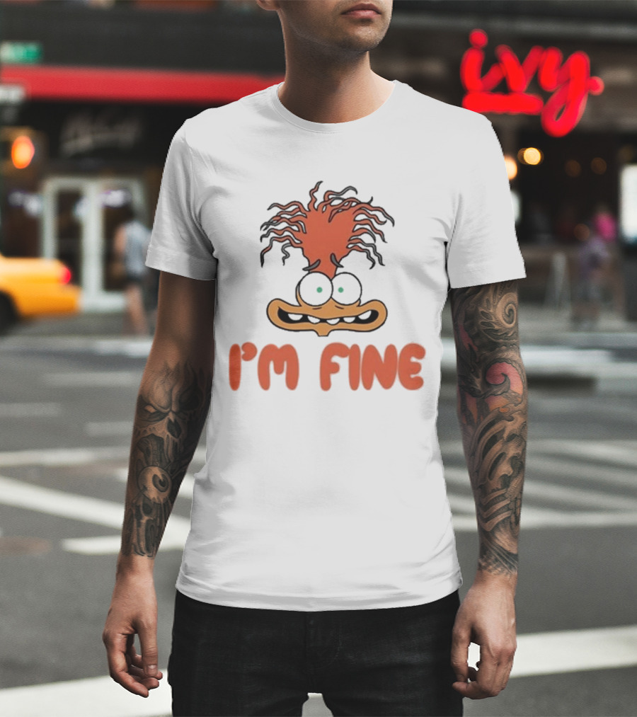 Mel Mitchell Wearing Inside Out 2 I'm Fine Anxiety Rugrats Style Character T-Shirt