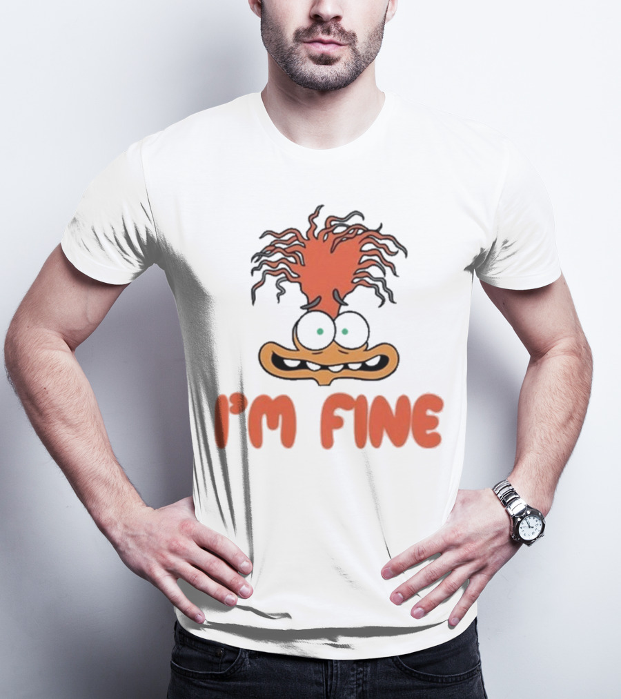 Mel Mitchell Wearing Inside Out 2 I'm Fine Anxiety Rugrats Style Character T-Shirt