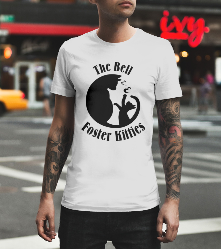 The Bell Foster Kitties Cat Silhouette With Hearts T-Shirt