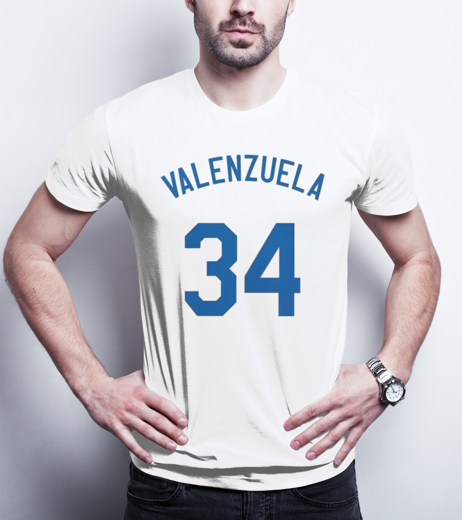 Valenzuela 34 Los Angeles Dodgers Fernando Valenzuela Iconic Baseball Jersey Number T-Shirt