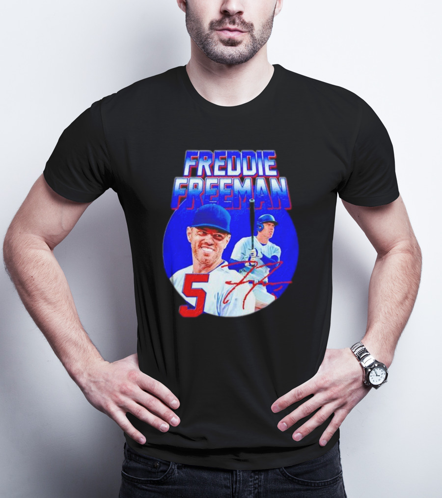 Freddie Freeman Los Angeles Dodgers 5 Signature Baseball T-Shirt