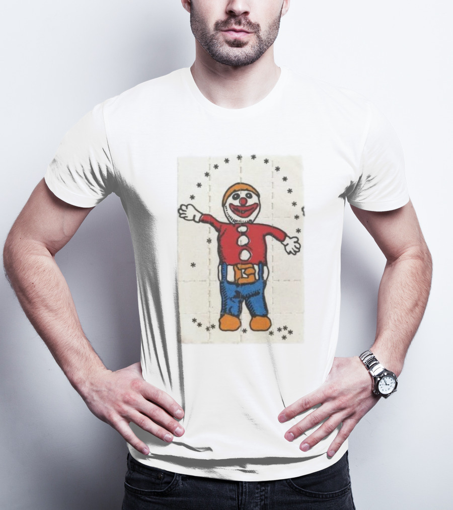 Psychedelic Acid Clown With Happy Expression Surrounded By Stars T-Shirt