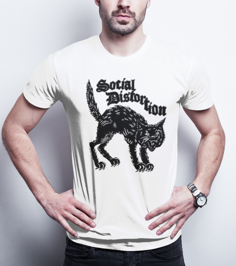 Social Distortion Black Kat Meow T-Shirt