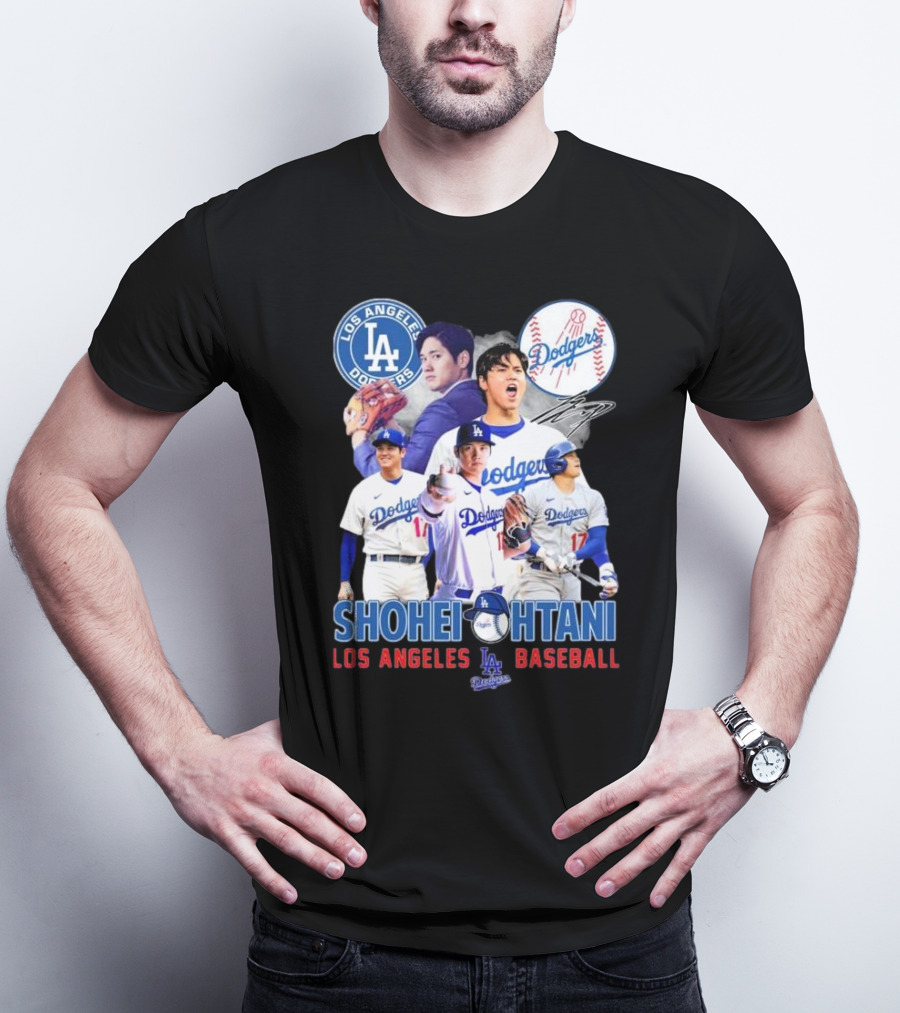 Los Angeles Dodgers Shohei Ohtani Baseball MVP Signature T-Shirt
