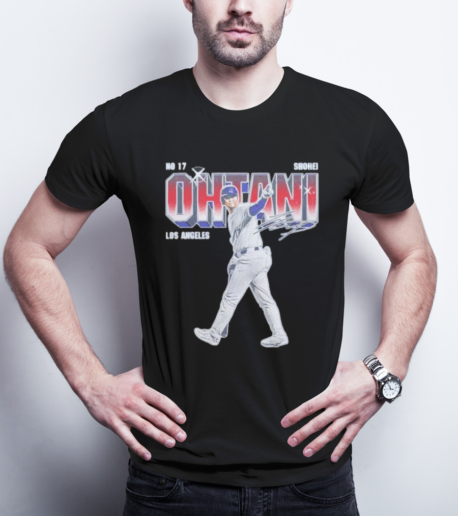 Shohei Ohtani No 17 Los Angeles Signature Baseball T-Shirt