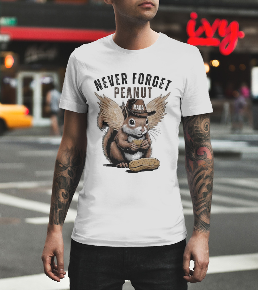 Never Forget Peanut MAGA Squirrel With Peanut T-Shirt