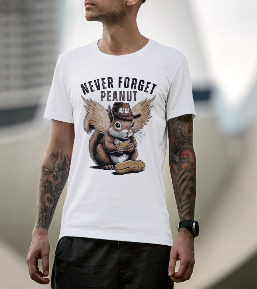 Never Forget Peanut MAGA Squirrel With Peanut T-Shirt